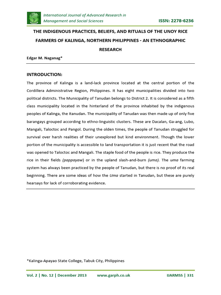 Kalinga | PDF | Rice | Agriculture