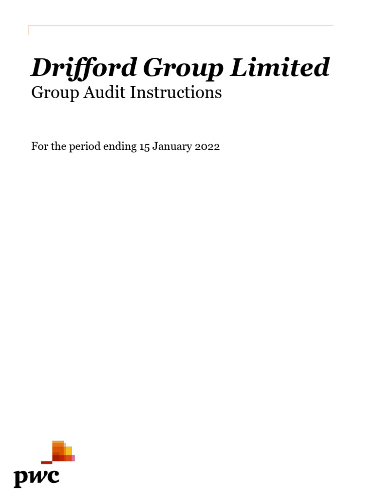 Drifford Group Audit Instructions FY22 | PDF | Going Concern | Audit