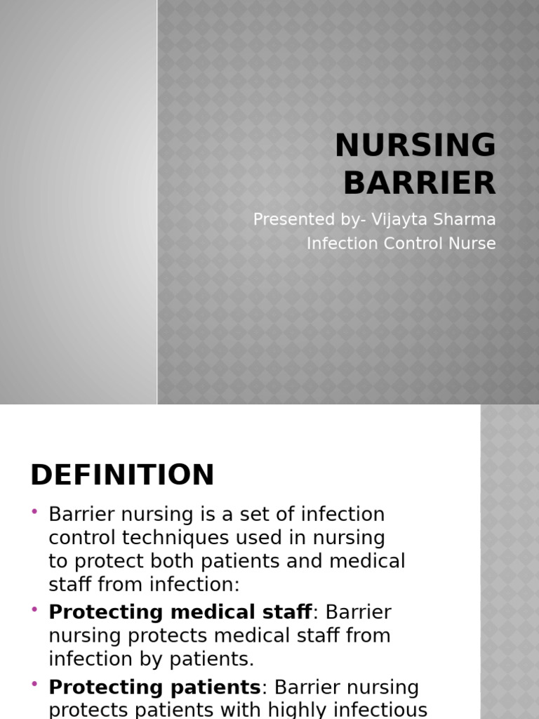 Understanding Barrier Nursing Techniques | PDF