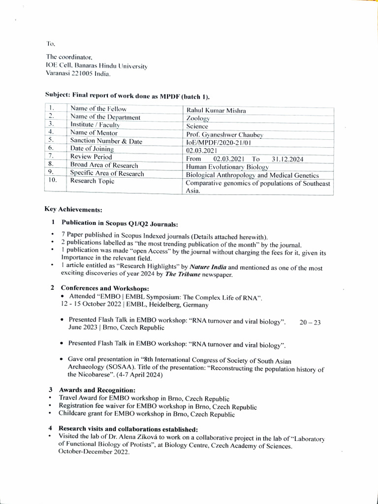 Final Report MPDF | PDF | Life Sciences | Genetics