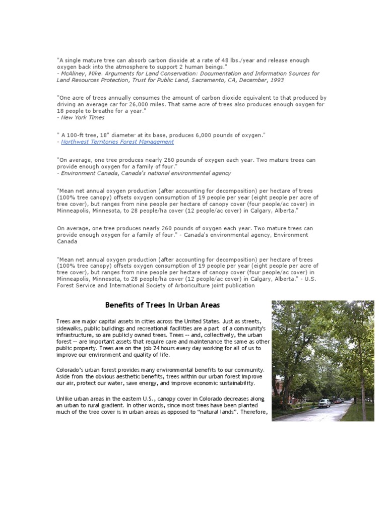 Urban Tree Benefits for City Dwellers | PDF | Carbon Dioxide | Combustion