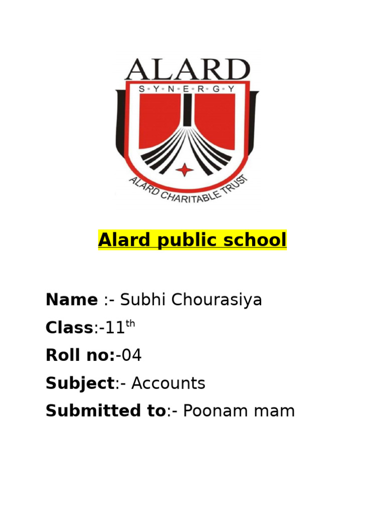Alard Public School: Name Class Roll No: Subject Submitted To | PDF ...