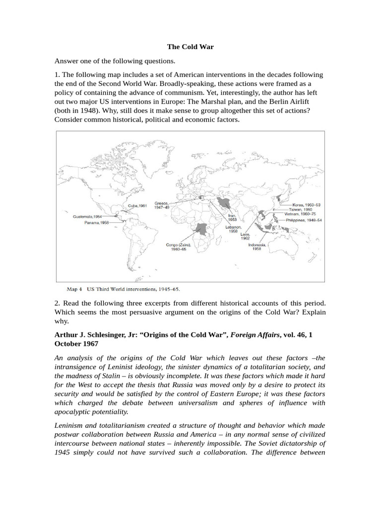 Questions On The Cold War | PDF | Leninism | Cold War