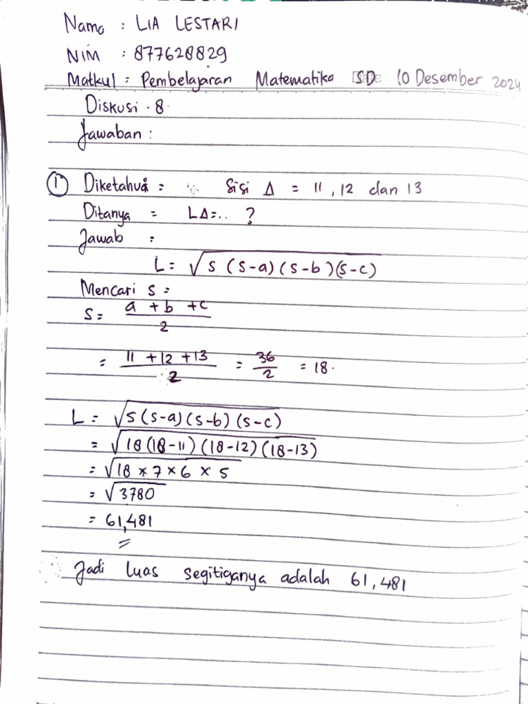 Diskusi 8 Lia Lestari Mtk | PDF