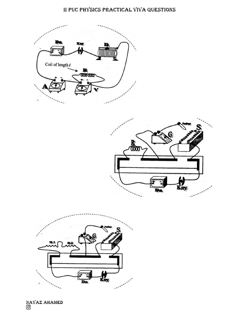 II PUC Physics Practical VIVA Guide | PDF | Electrical Resistance And ...