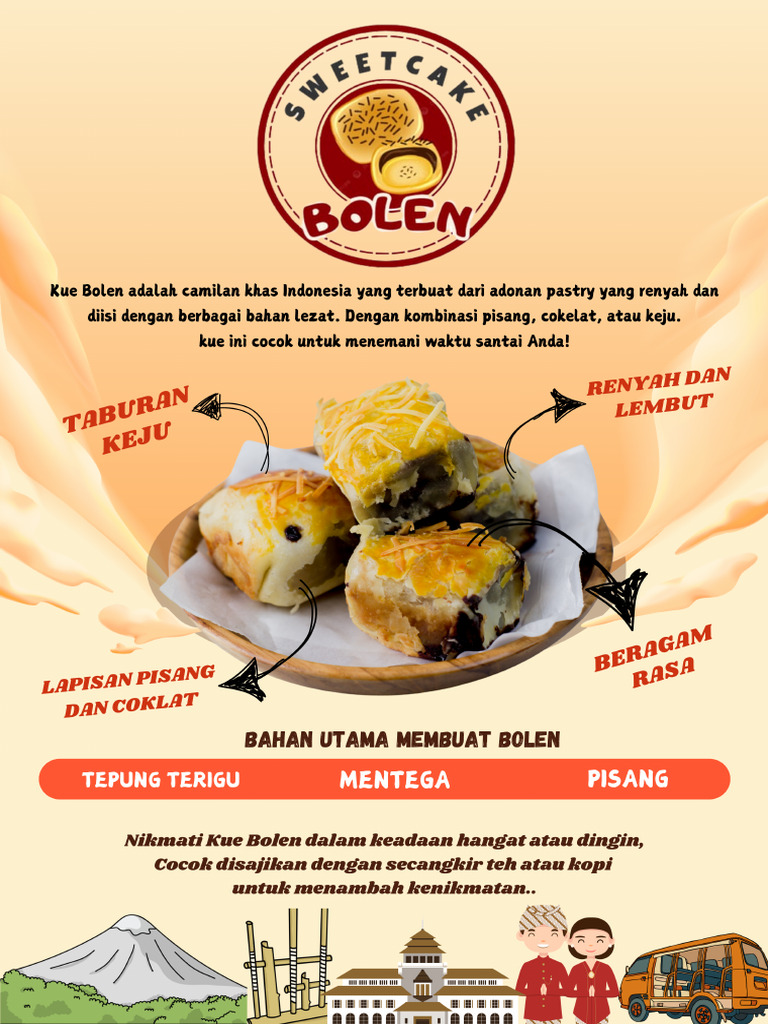 Poster Infografis Makanan Gudeg Khas Nusantara Ilustratif Krem Dan ...