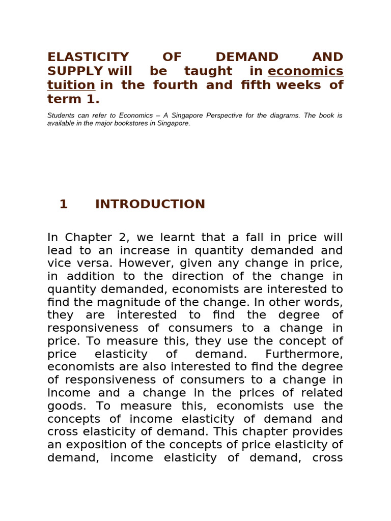 Elasticity of Demand and Supply | PDF | Elasticity (Economics) | Demand