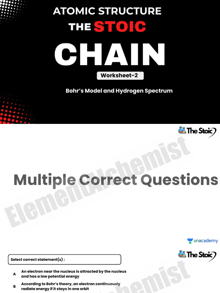 Elite+ Batch - The Stoic CHAIN Worksheet-2 Solutions | PDF | Electron ...