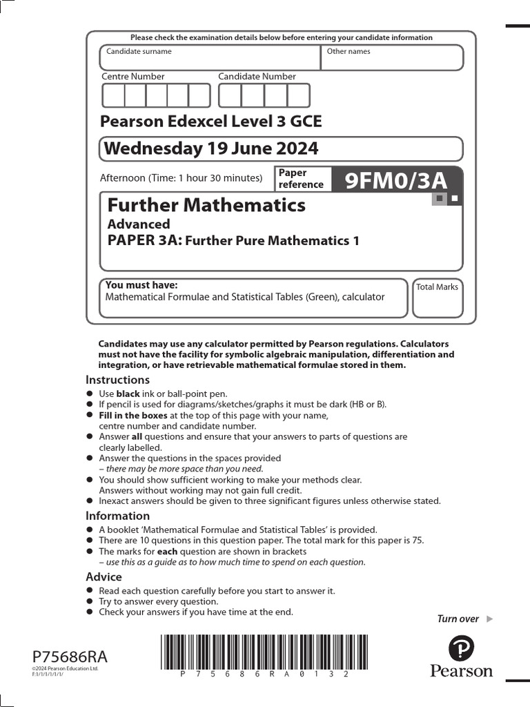 fp1 2024 | PDF | Mathematics | Mathematical Analysis