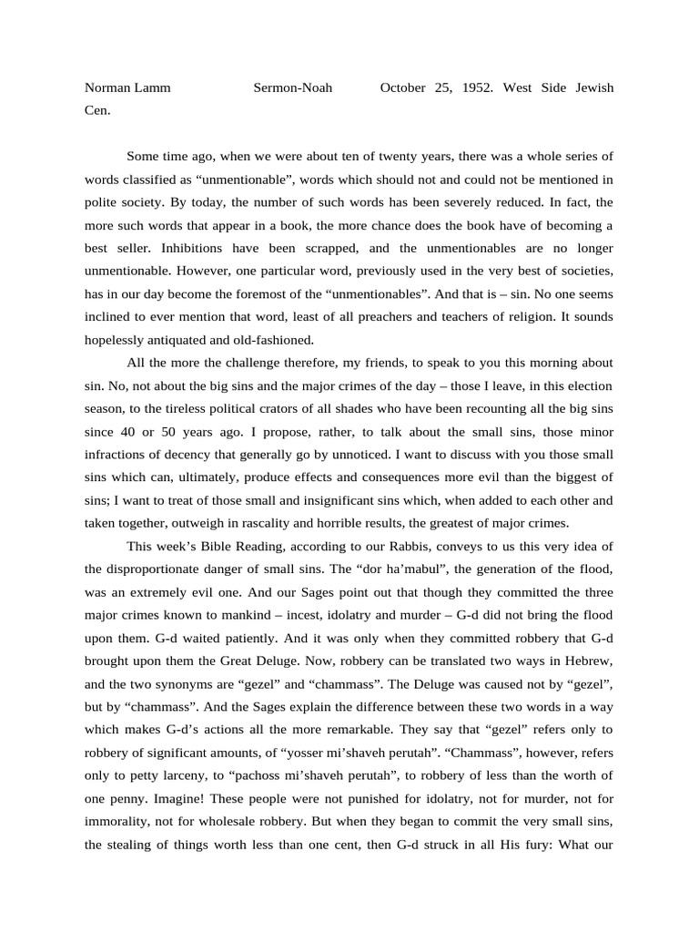 A Big Protest Against Small Sins (Editor's Title) (1952) | PDF | Sin ...