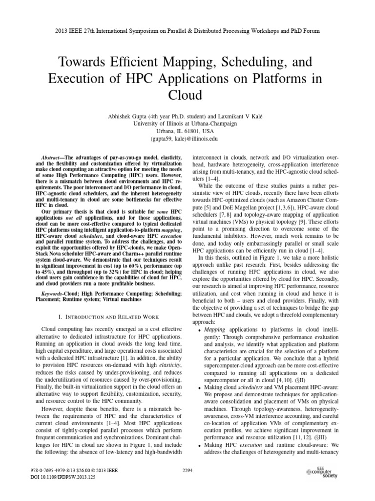 Towards Efficient Mapping Scheduling And Execution Of Hpc Applications