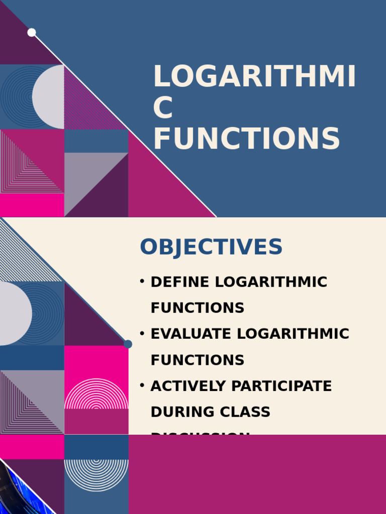 Logarithmic Functions Overview and Exercises | PDF