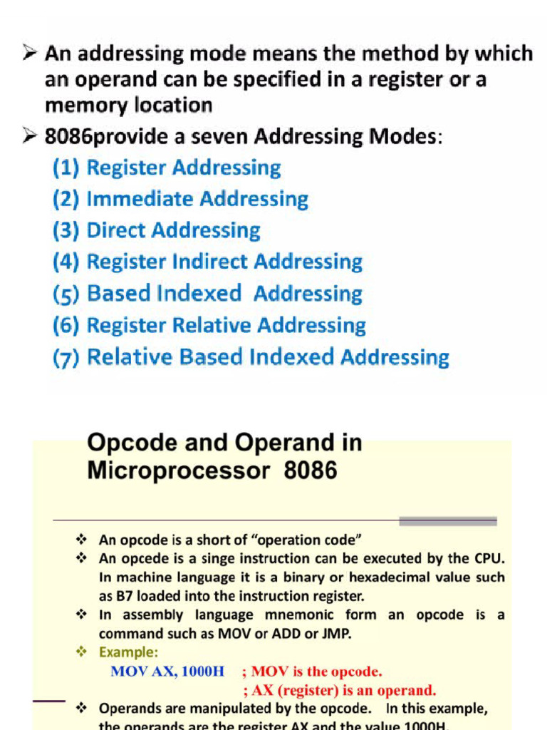 Addressing Mode in X86 - Imp | PDF