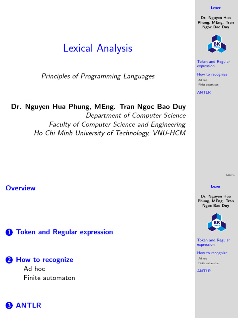 CO3005 Chapter 2 Lexical Analysis | PDF | Parsing | Regular Expression