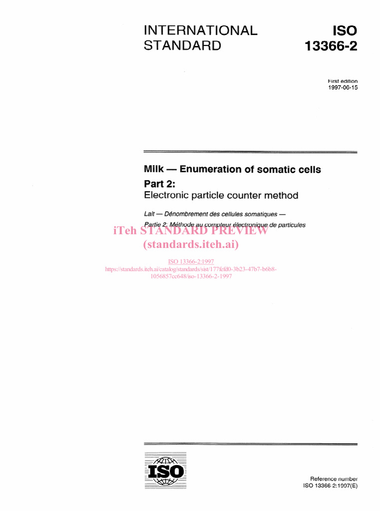 ISO-13366-2-1997 | PDF | International Organization For Standardization | Fixation (Histology)