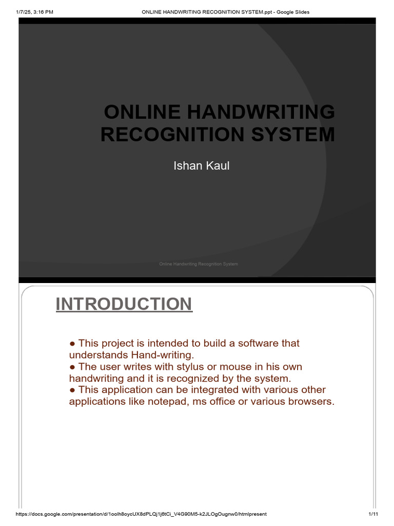 Online Handwriting Recognition System | PDF | Slope | Sequence