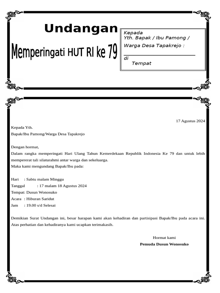 Undangan Yasin Tahlil A4 | PDF