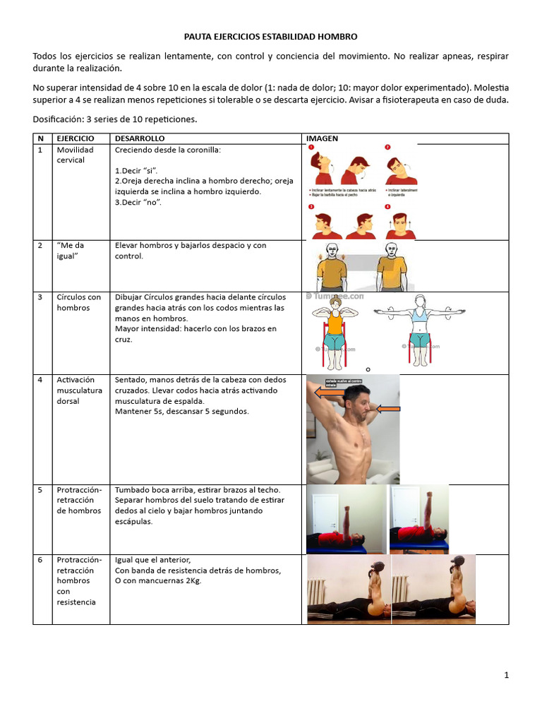 Ejercicios Hombro - Manguito Rotador 2 | PDF | Hombro | Extremidades (anatomía)