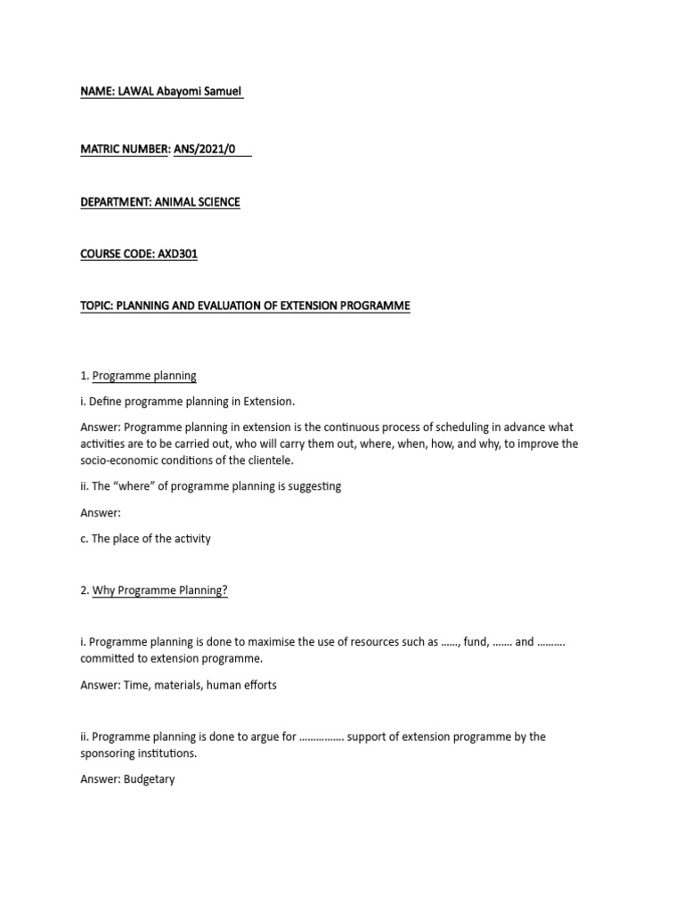 LAWAL Abayomi Samuel ANS:2021:065 | PDF | Evaluation