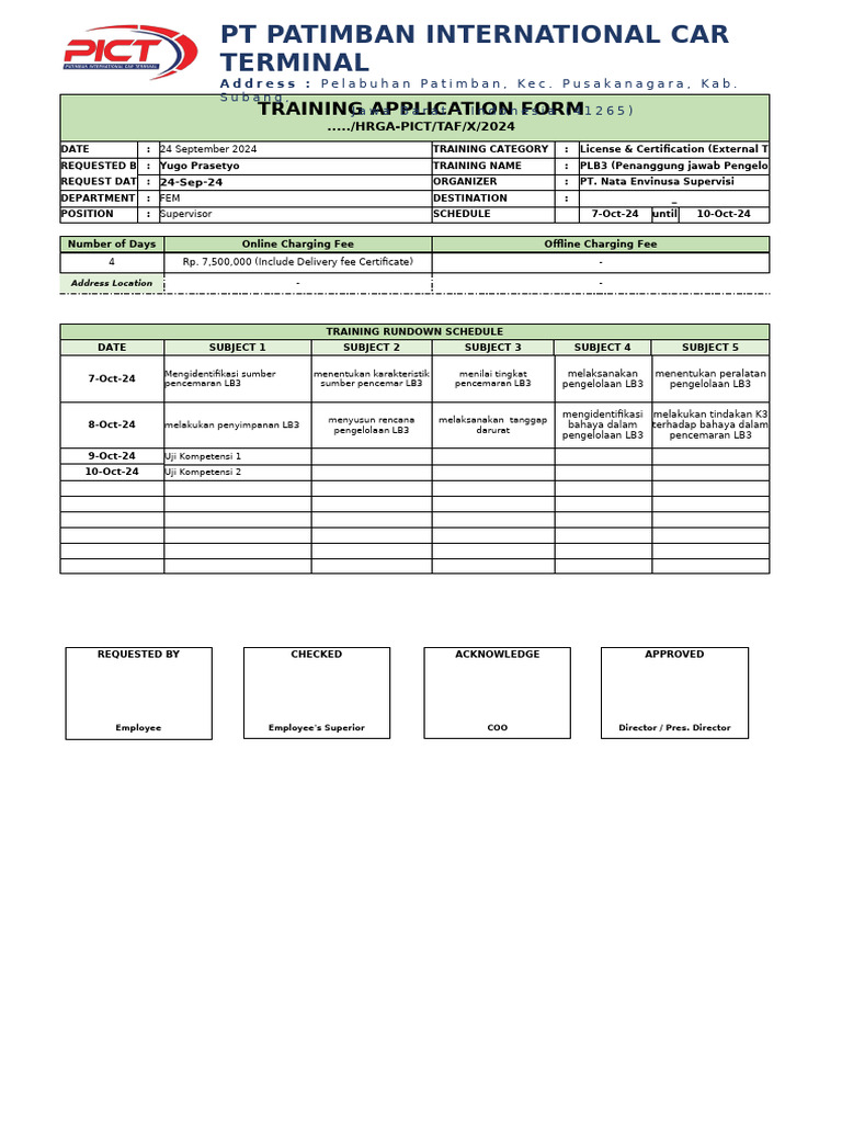 PLB3 Certification Training Schedule | PDF