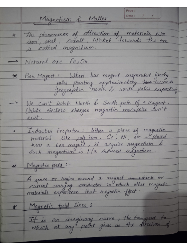 Magnetism and Matter Notes | PDF