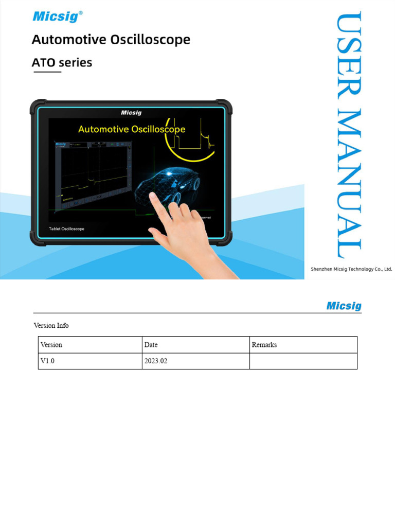 Automotive Oscilloscope ATO Series User Manual Micsig EN | PDF ...