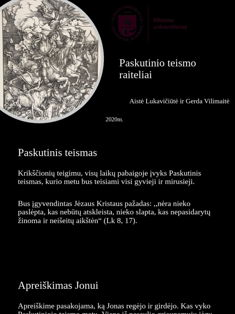 Paskutinio Teismo Raiteliai | PDF