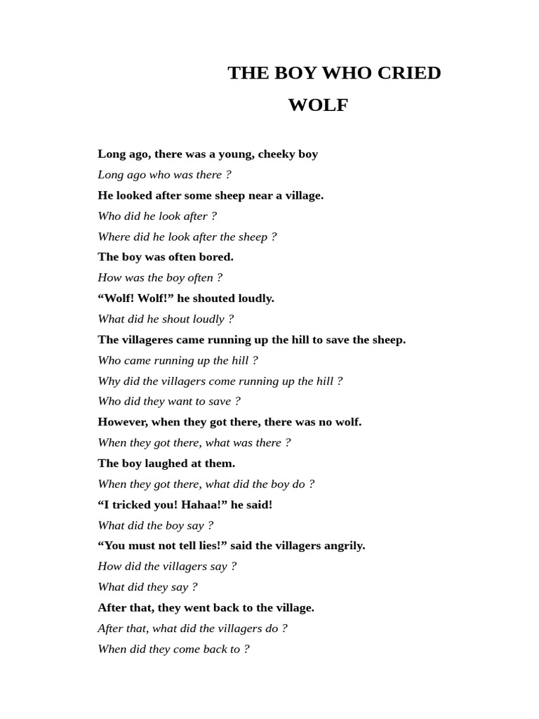 The boy who cried wolf | PDF