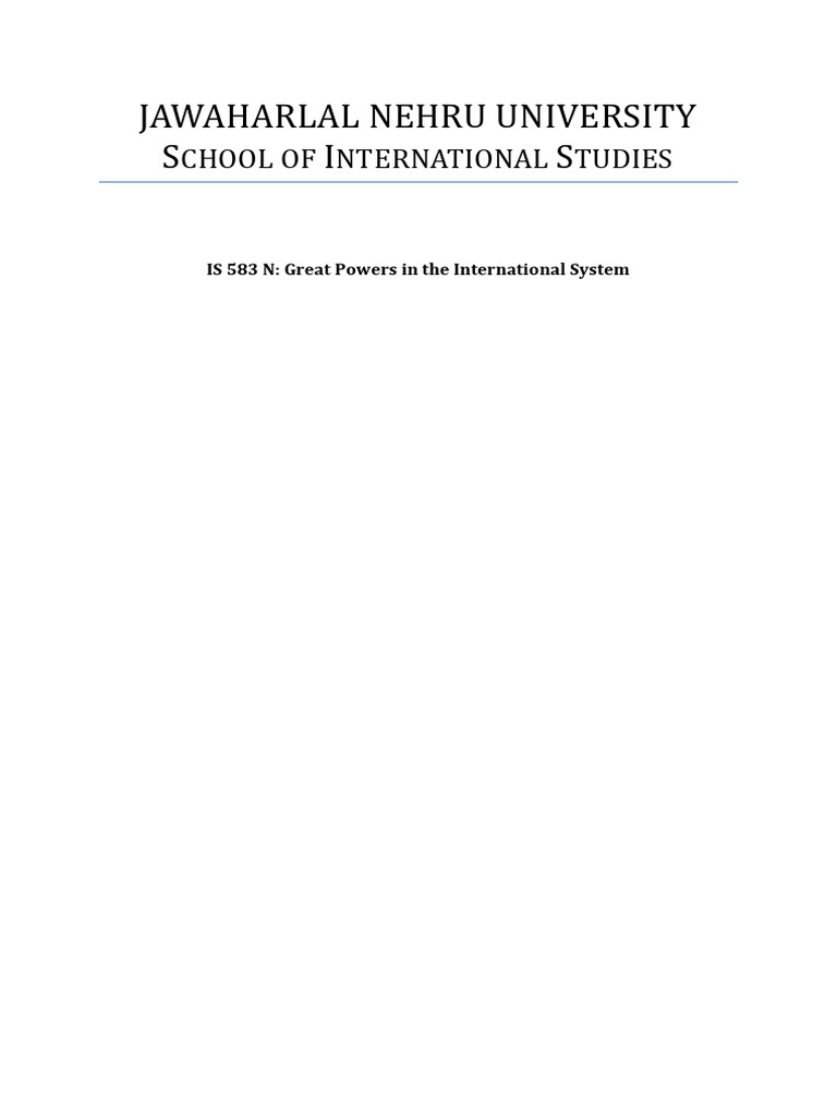 Great Powers in International Politics | PDF | Hegemony | Polarity ...
