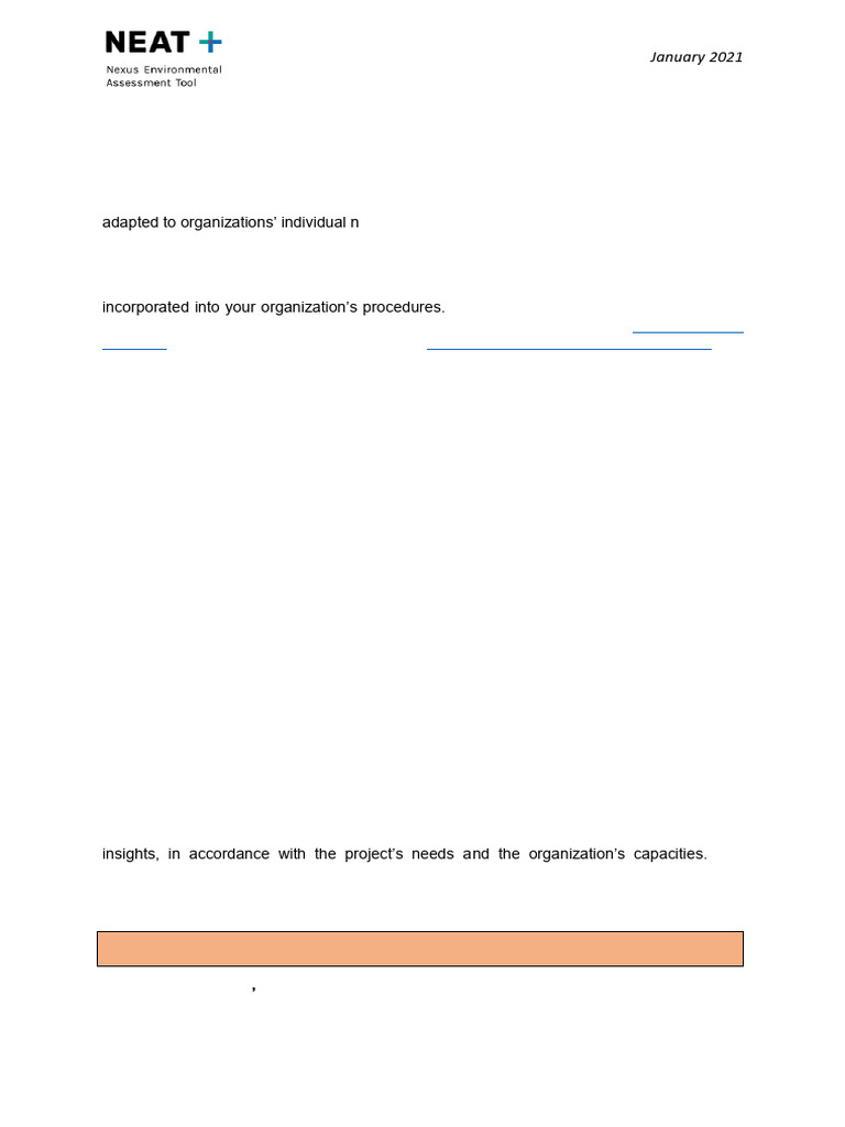 NEAT+ Tool Guidance for Humanitarian Use | PDF | Evaluation ...