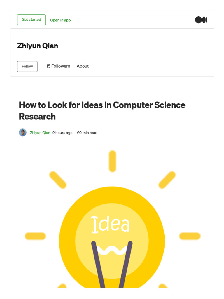 How to Look for Ideas in Computer Science Research _ by Zhiyun Qian _ Jan, 2021 _ Medium | PDF ...
