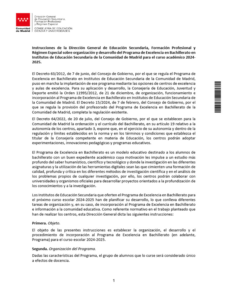 Instrucciones Exb 2024-2025 44759593 | PDF | Science | Educación Secundaria