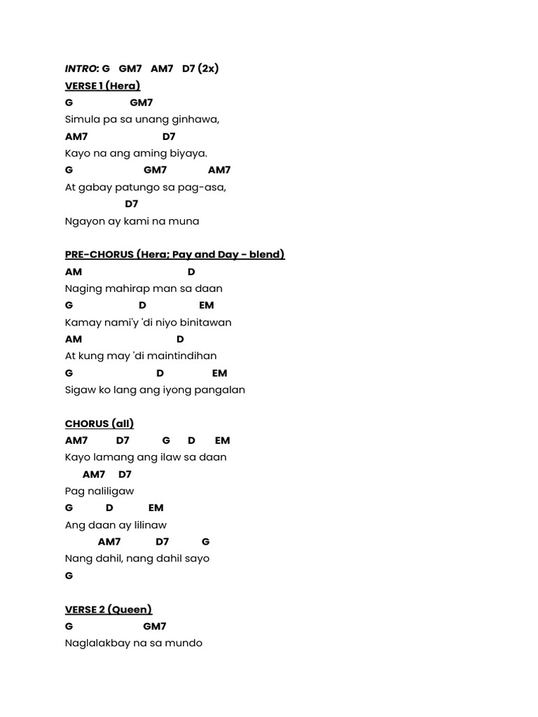 Dahil para Sayo Lyrics and Chords | PDF