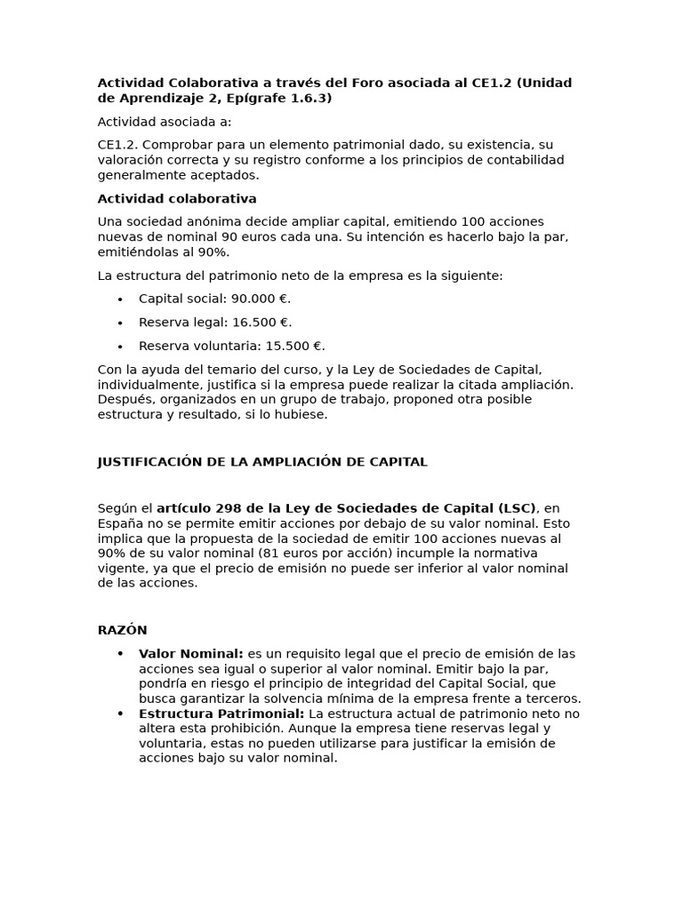Actividad Colaborativa A Través Del Foro Asociada Al CE1.2 (Unidad de ...