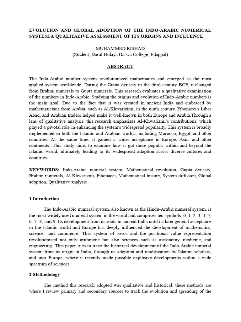 Evolution of Indo-Arabic Numerals | PDF | Mathematics | Science