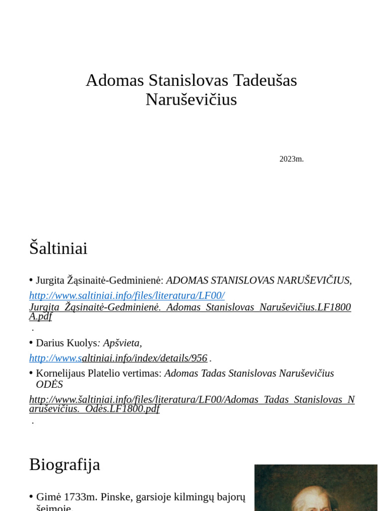 Adomas Stanislovas Tadeušas Naruševičius | PDF