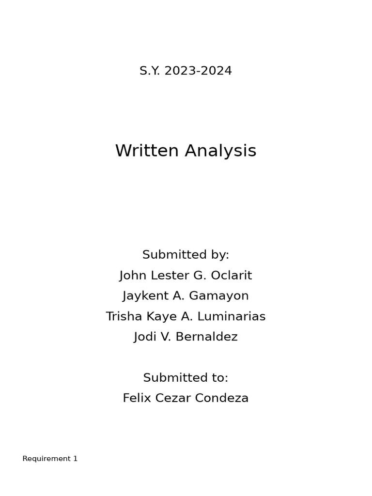 Written Analysis | PDF | Outsourcing | Labour Economics