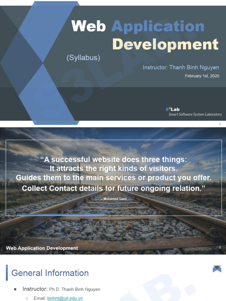 0 Web Application Development Welcome (Thanh Binh Nguyen) .PPTX - Textmark | PDF | World Wide ...