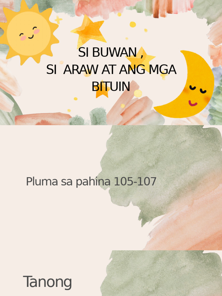 Si Buwan, Si Araw at Ang Bituin Mga Kwentong Bayan | PDF