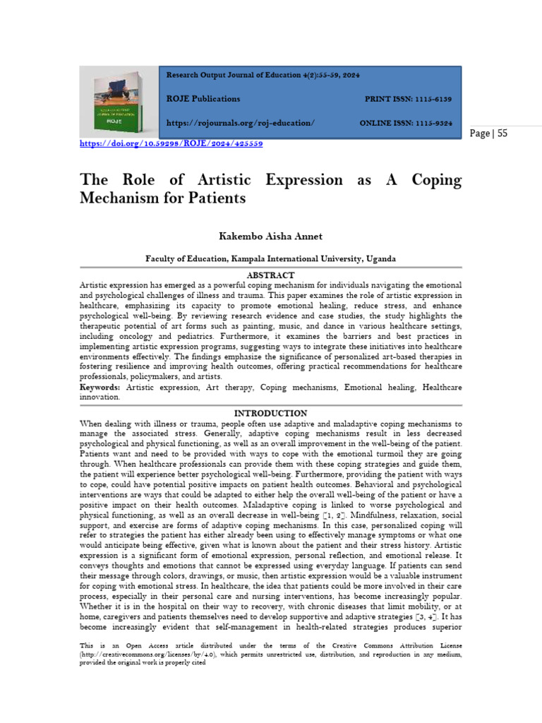 The Role of Artistic Expression As A Coping Mechanism For Patients (WWW ...