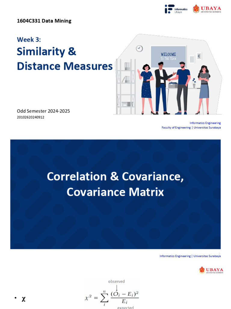 Week 3 - Similarity Distance Measures | PDF | Chi Squared Test | Covariance