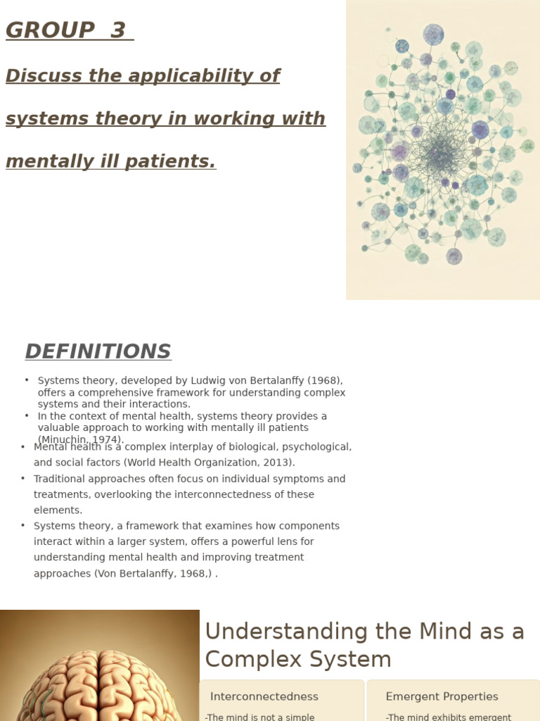 Group 3 Systems Theory Presentation | PDF | Mental Health | System