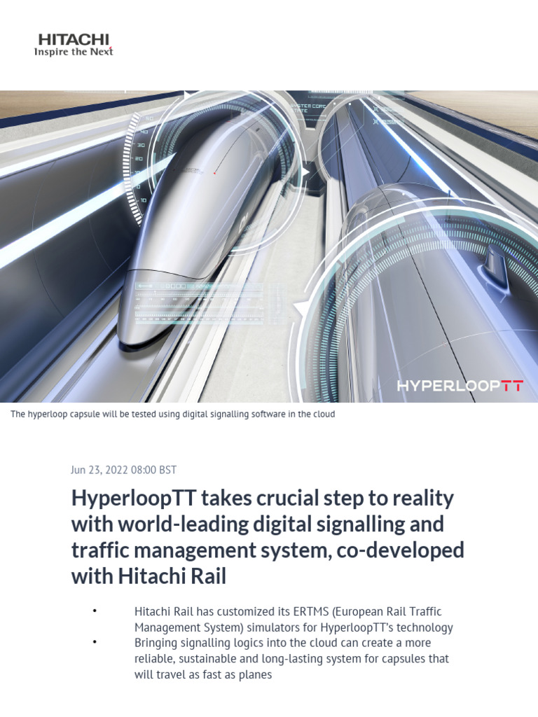 HyperloopTT Takes Crucial Step To Reality With World-Leading Digital ...