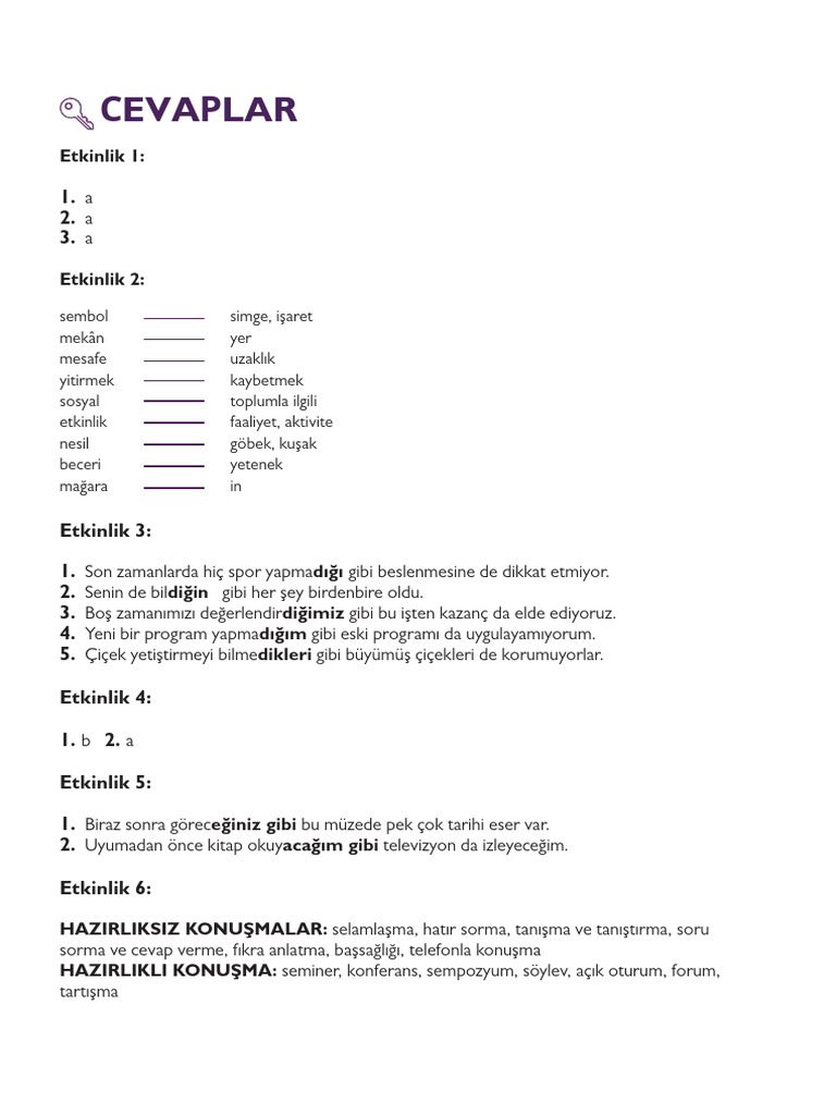 B2_2ders (cevaplari) | PDF