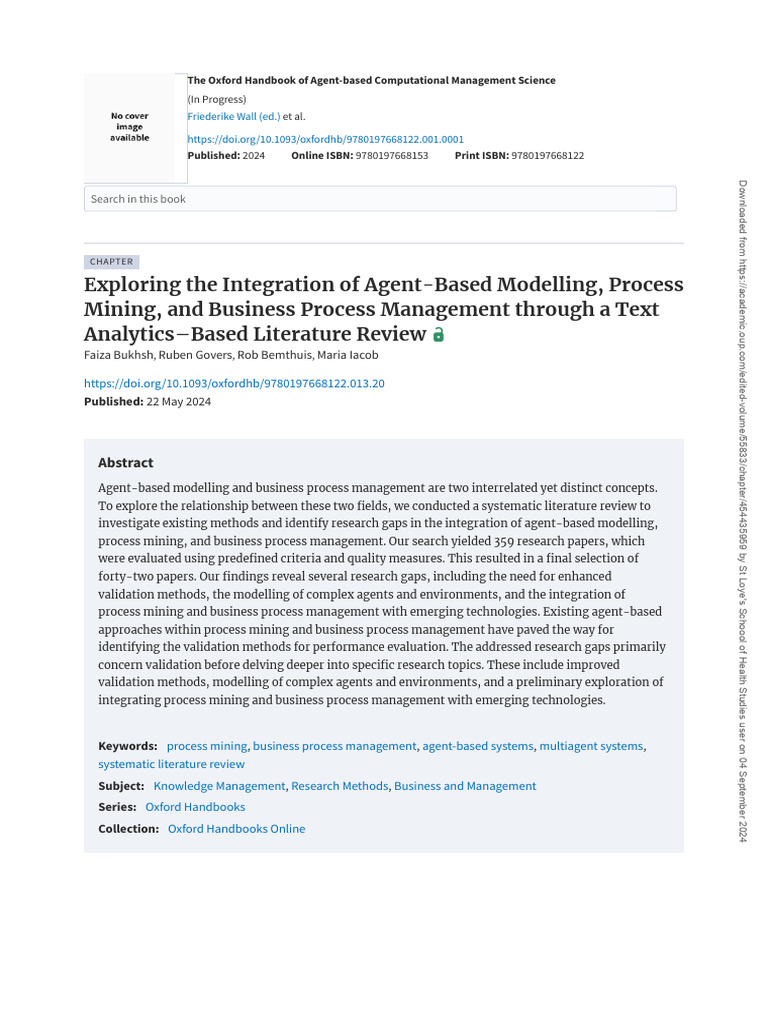 Bukhsh_2024 | PDF | Agent Based Model | Business Process Management