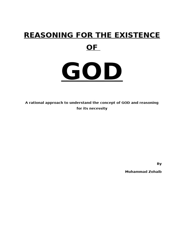 Reasoning For Existence of GOD | PDF | Existence Of God | Atheism
