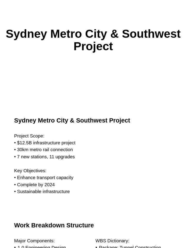 Sydney Metro City & Southwest Overview | PDF