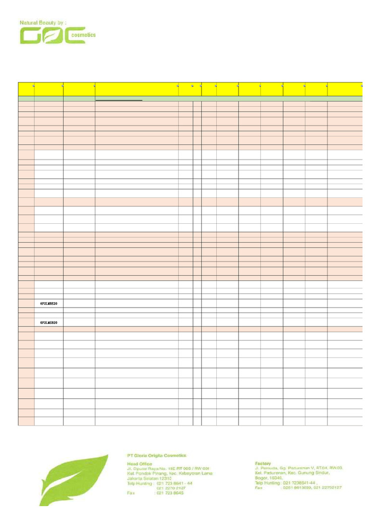 Price List PT Goc Per Januari 2025 +kode Sku Inc PPN 11 - Final | PDF ...
