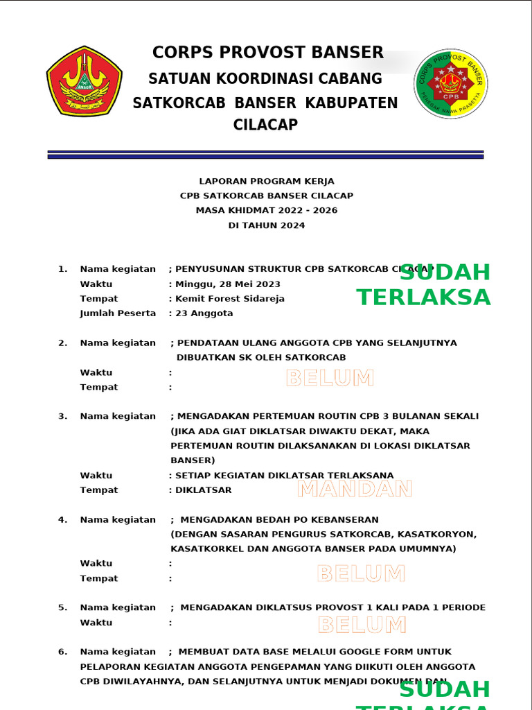 Laporan Program Kerja CPB 2024 | PDF