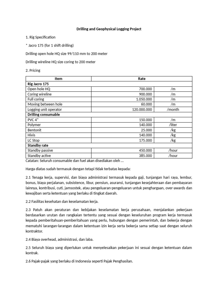 Draft Cost Schedule | PDF